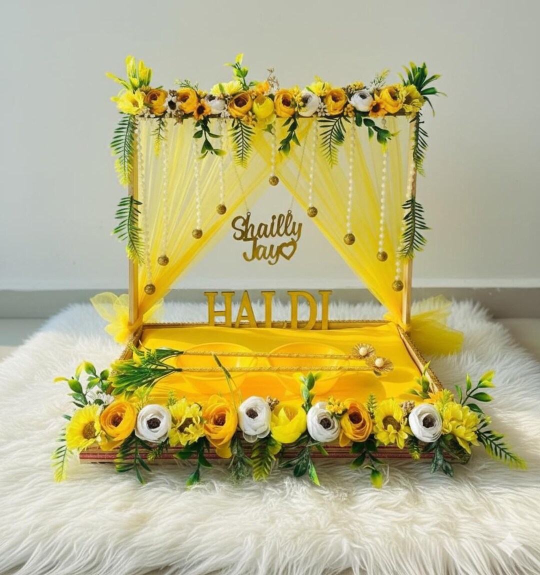 Personalized Haldi Platter | Decorative Mehendi Tray | Indian Wedding ...