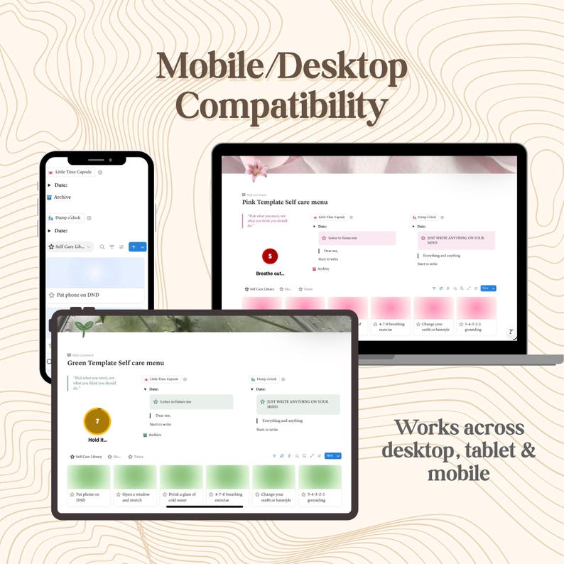 Self-care Menu Notion Template | Mood & Time Organiser | Cosy Digital ...