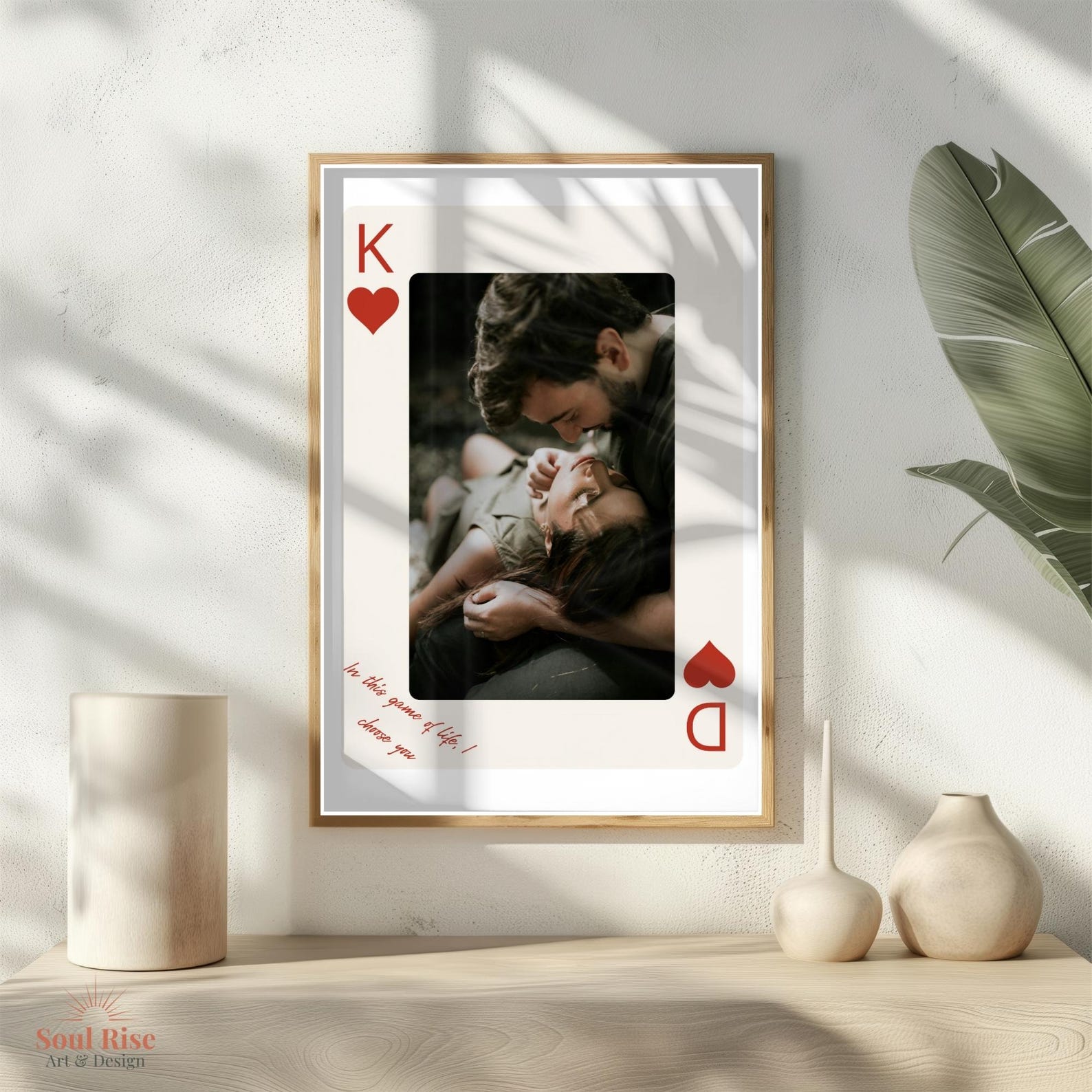 Custom Photo Playing Card Wall Art, Personalized Digital Print Gift for ...