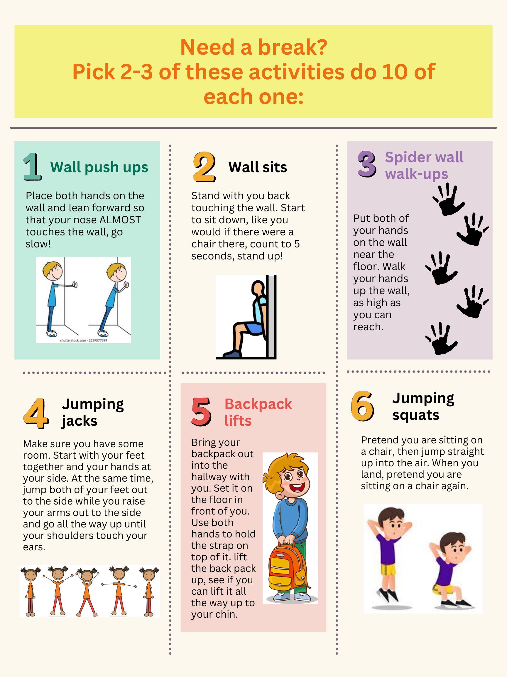 Movement Break Ideas for the Classroom - Etsy Canada