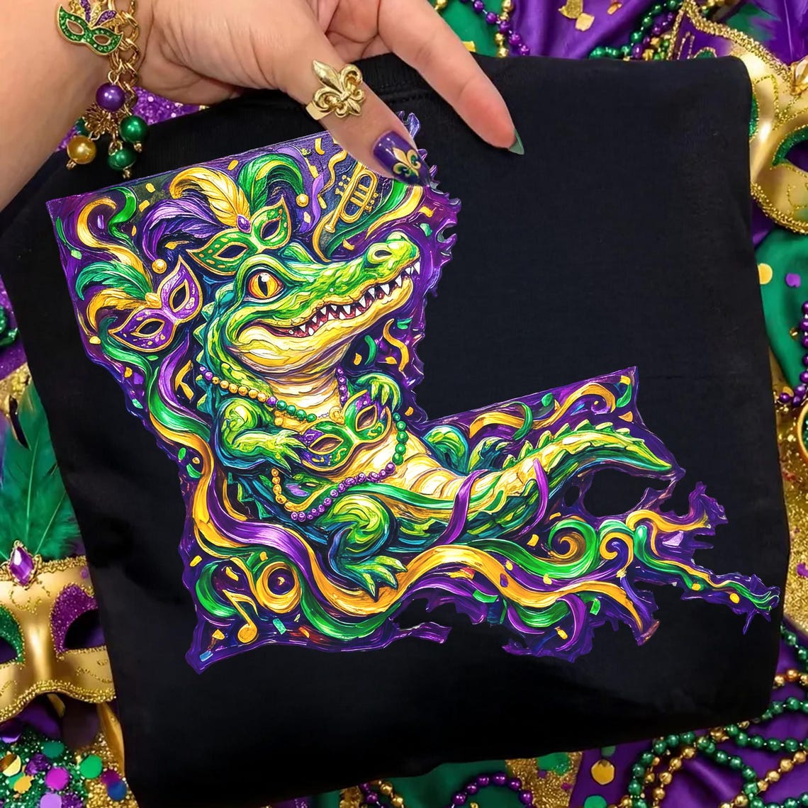 Louisiana Alligator Mardi Gras Map PNG, Fat Tuesday Crocodile State ...