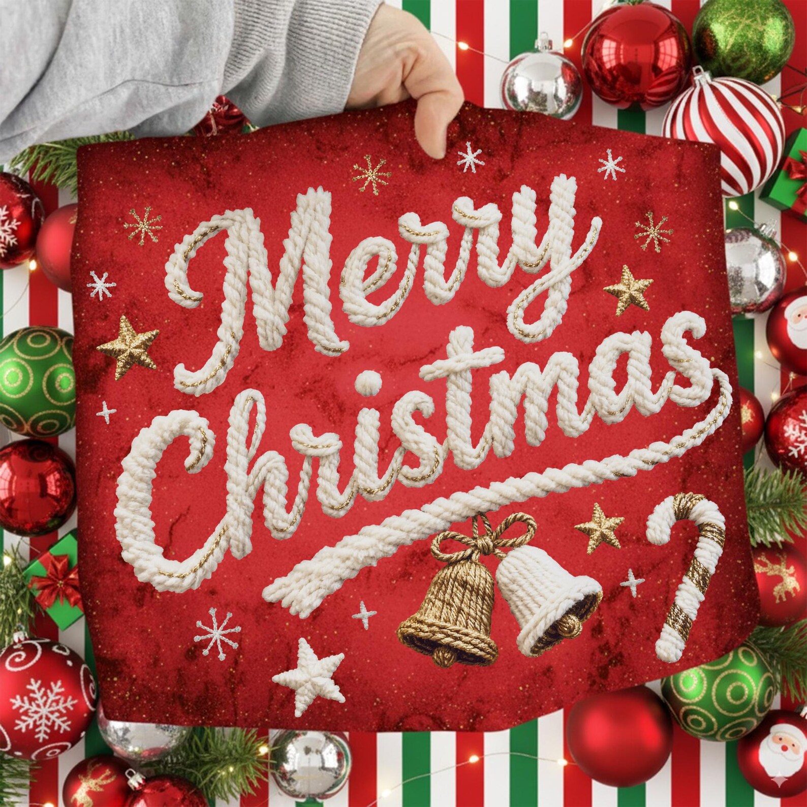 Merry Christmas Yarn Script PNG, Bells and Stars (digital Download) - Etsy