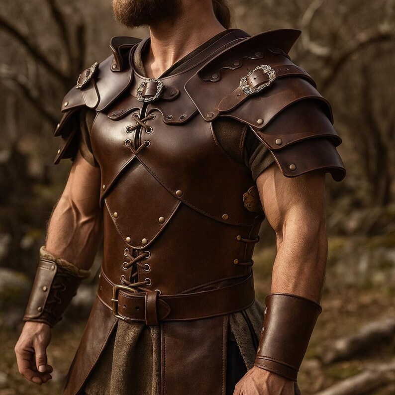 Viking Chest Armor – Medieval Leather Cuirass for LARP, Gladiator ...