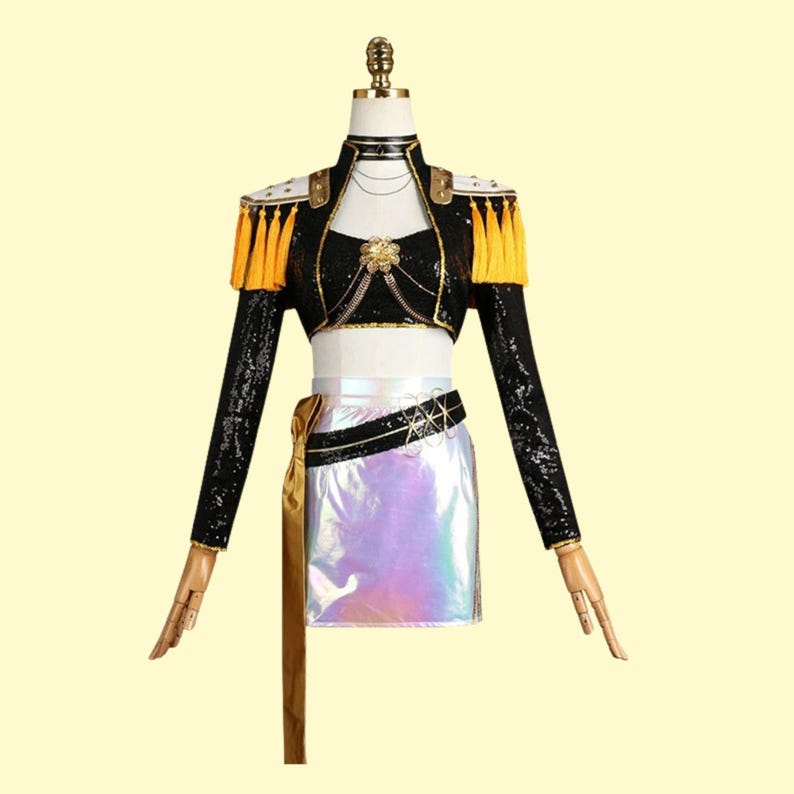 Kpop Demon Hunter Rumi Costume Set – Black & Gold Halloween Cosplay Outfit | Fan-made Rumi ...