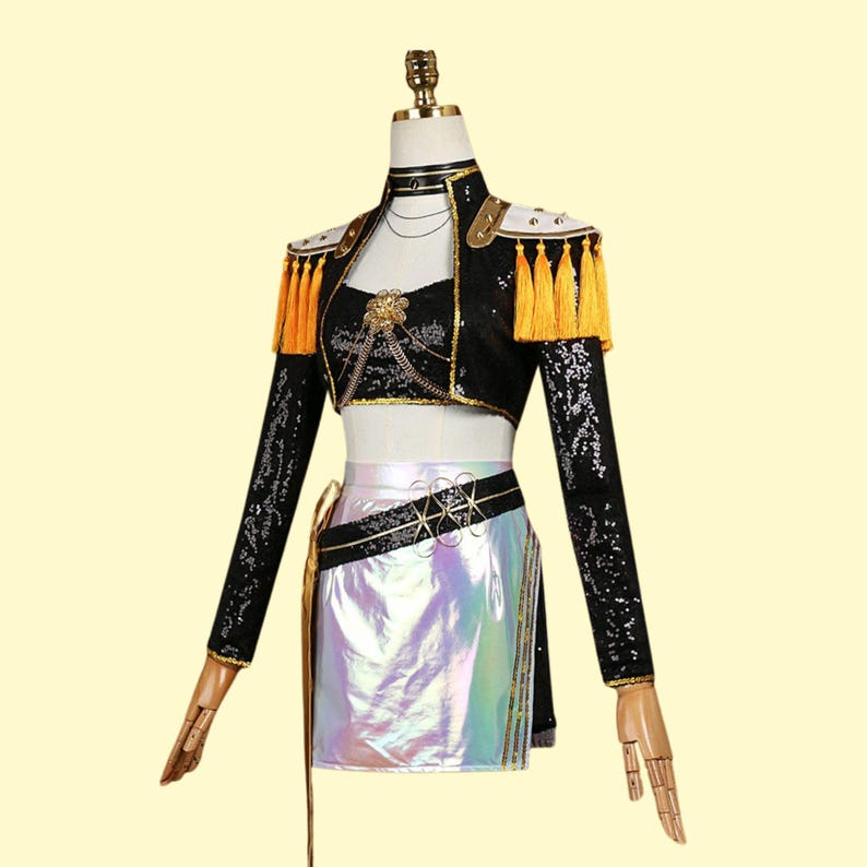 Kpop Demon Hunter Rumi Costume Set – Black & Gold Halloween Cosplay Outfit | Fan-made Rumi ...