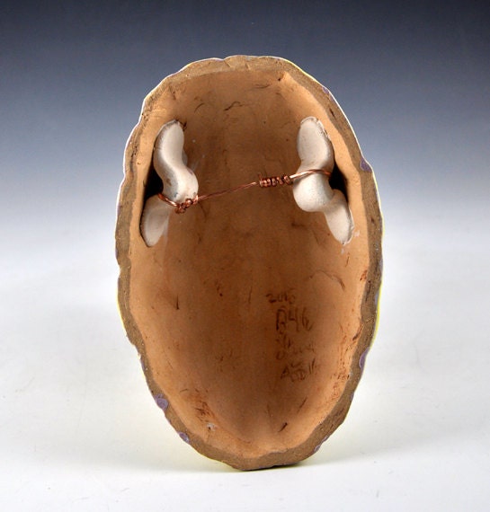 Ceramic Brain Wall Sculpture With Yellow Lichen Glazes Oct15-16 - Etsy