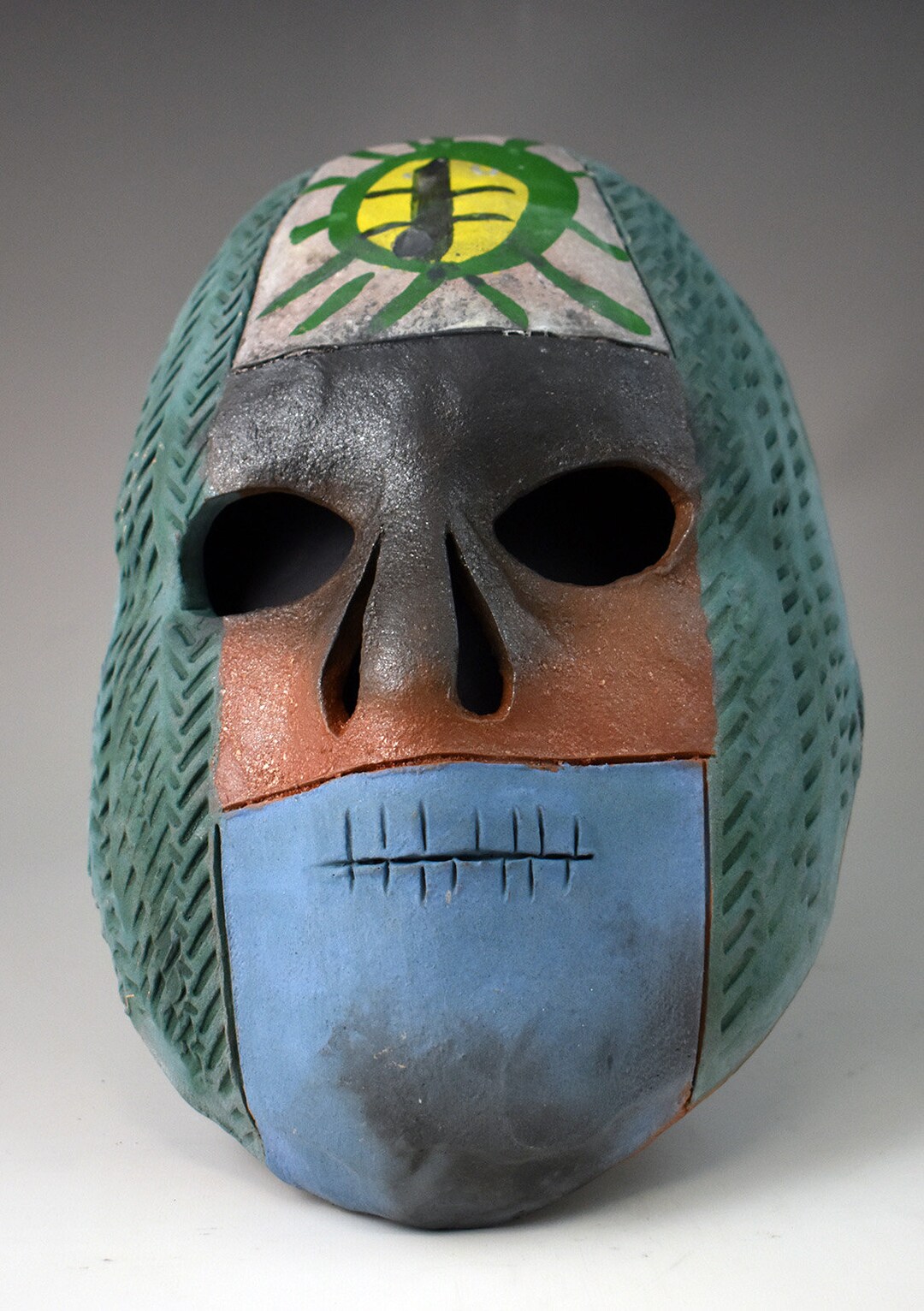 Ceramic Skull Mask, Day of the Dead, Dia De Los Muertos Majolica Smoke ...