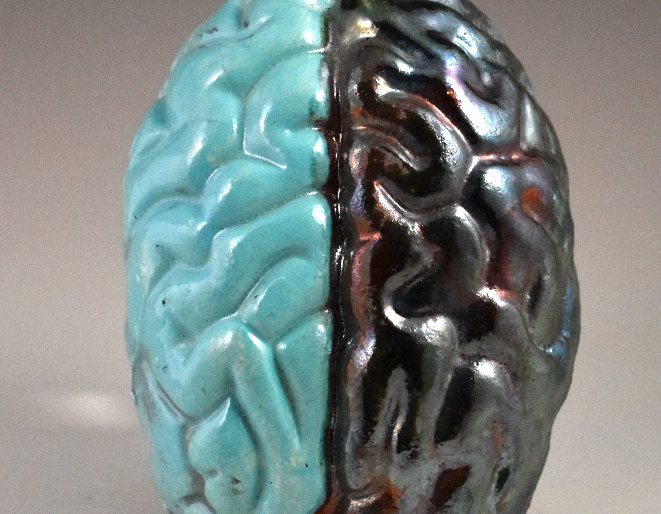 Ceramic Brain Sculpture Raku Turquoise Copper Luster Jun23-b12 - Etsy