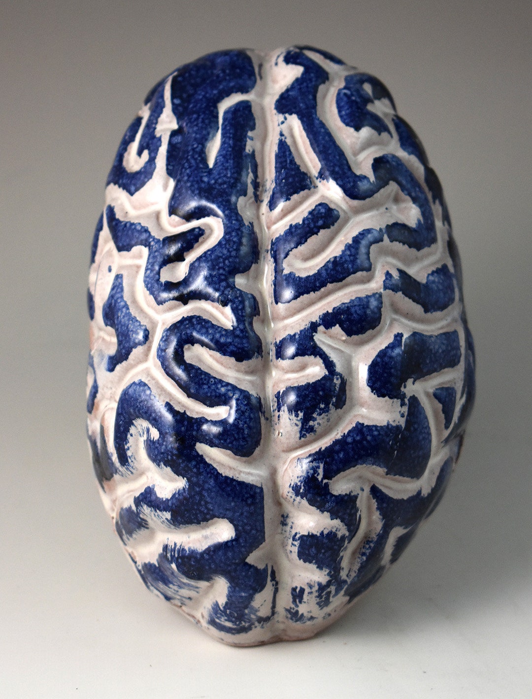 Ceramic Brain Sculpture Majolica Blue and White Oct21-09b - Etsy