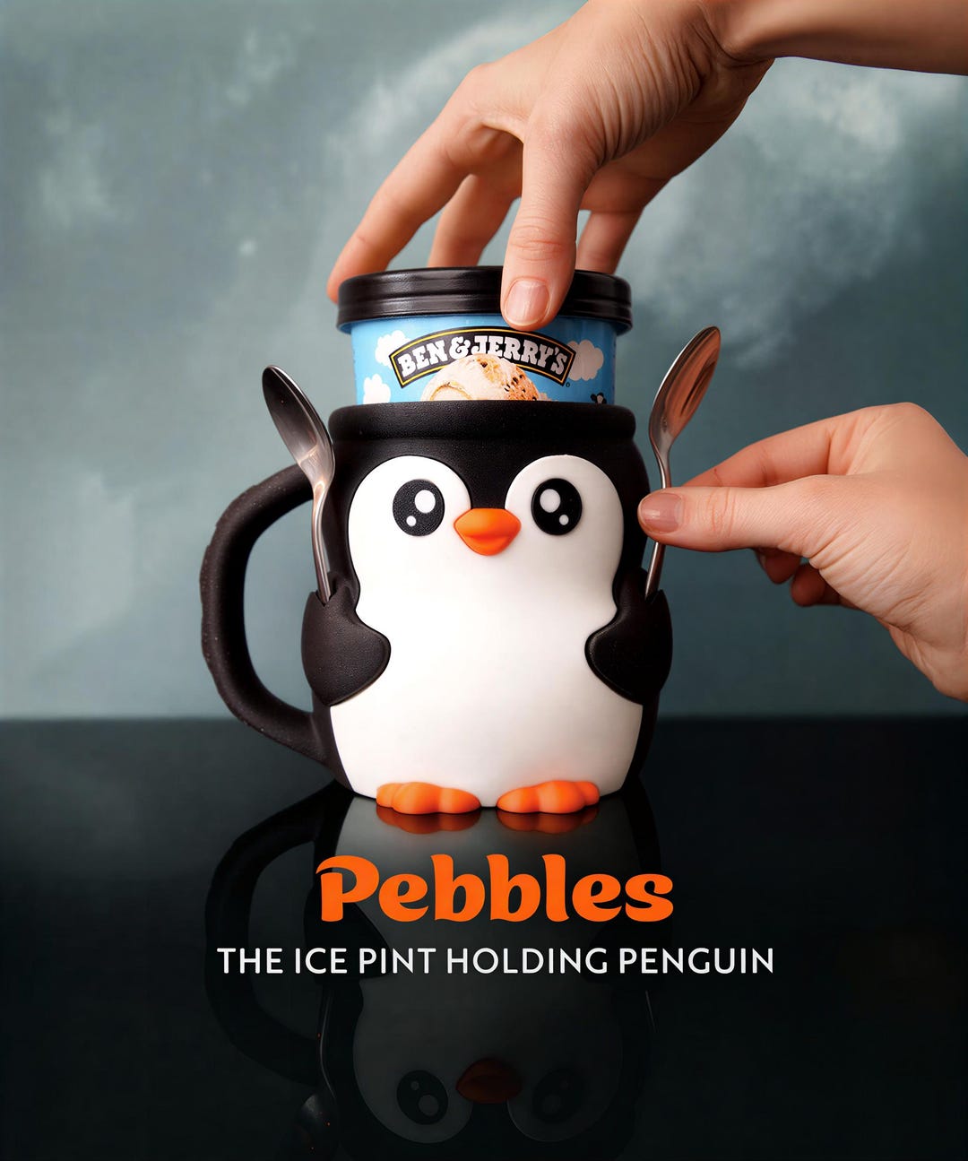 Penguin Ice Cream Pint Holder | 3D Printed Cosy With Spoon Slots - Etsy