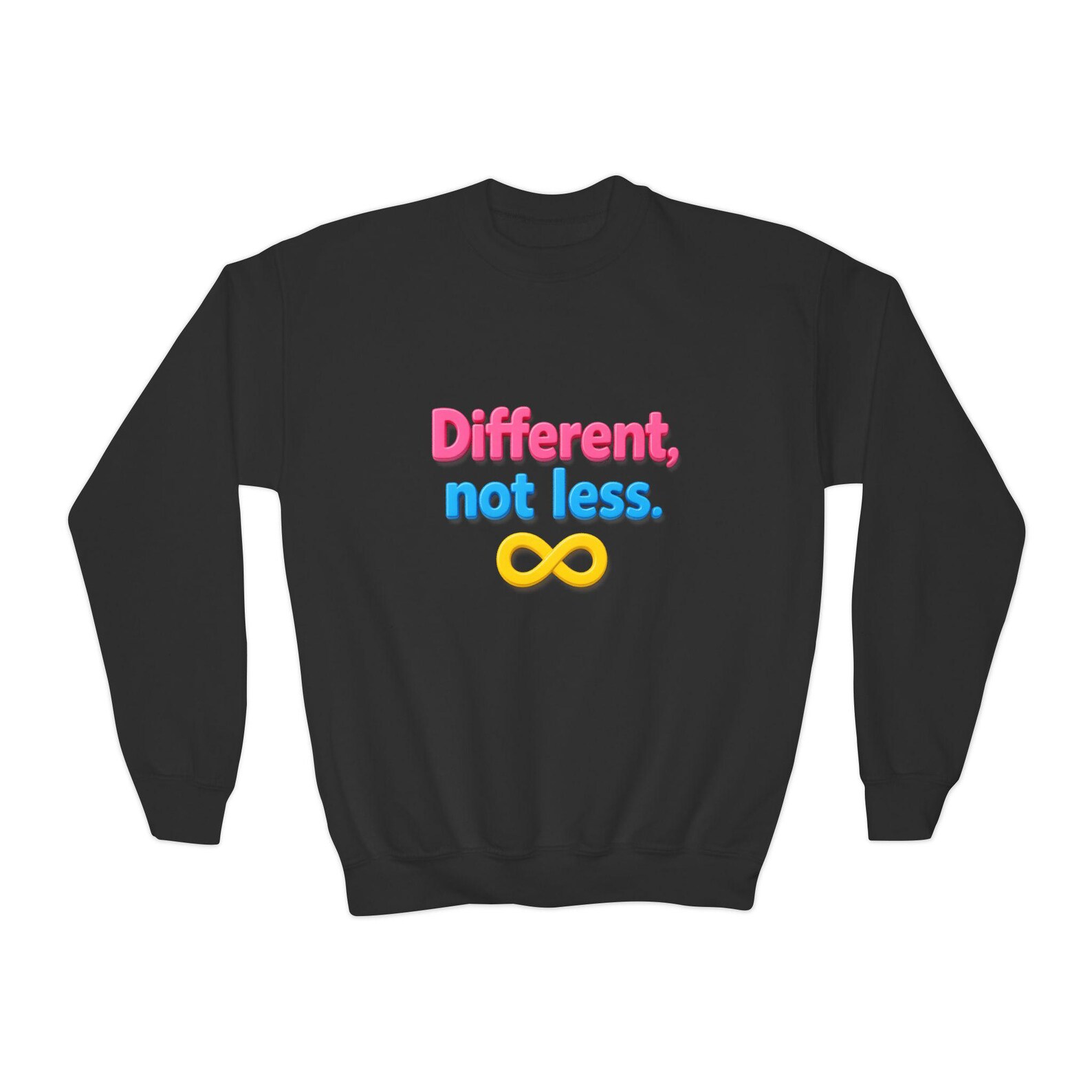 Different, Not Less Infinity Symbol Youth Sweatshirt | Autism ...
