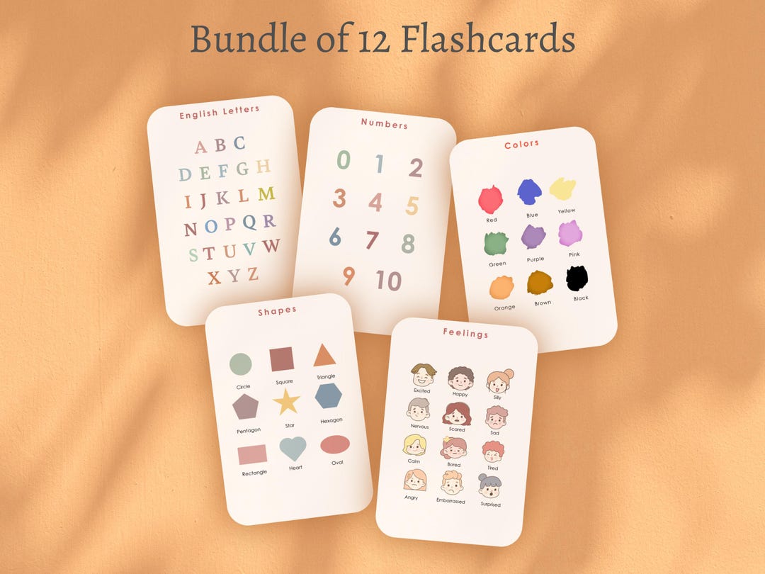 12 Flashcards| Ultimate Early Learning MEGA Bundle! (12 Printable) - Etsy