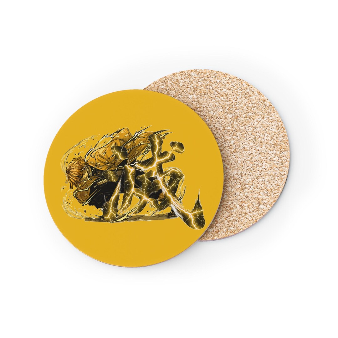 Coasters, Demon Slayer Anime Zenitsu Agatsuma Silhouette, Set of 4 ...