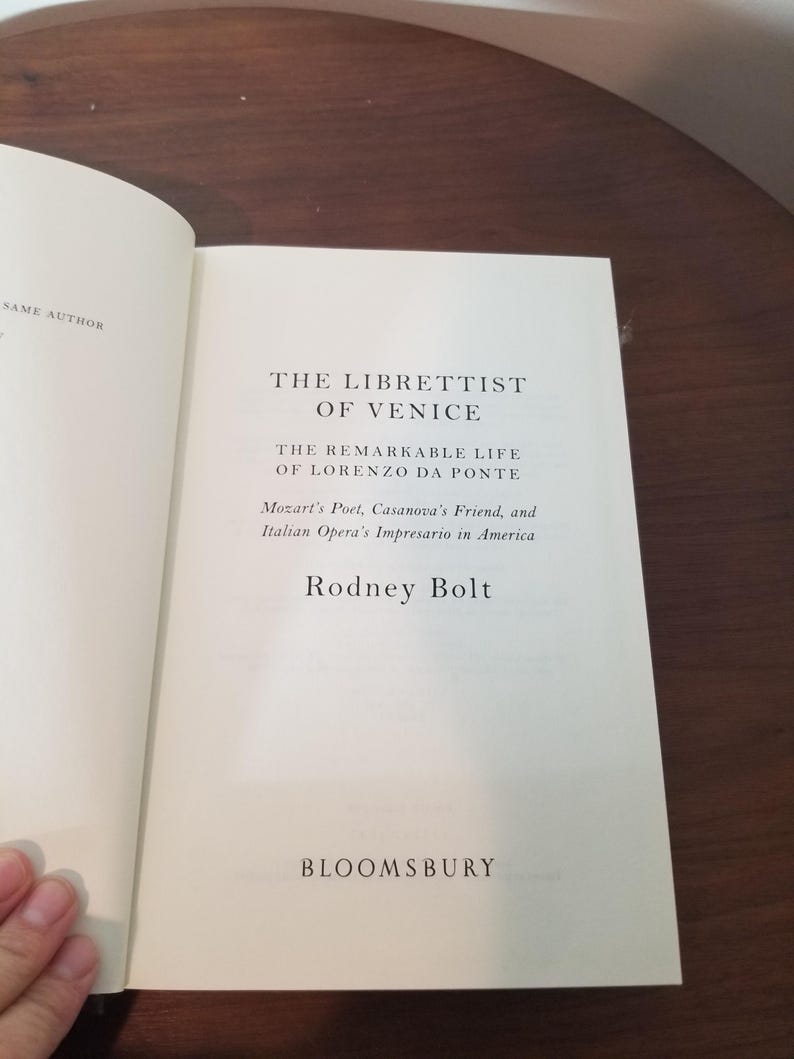 The Librettist of Venice by Rodney Bolt - Etsy