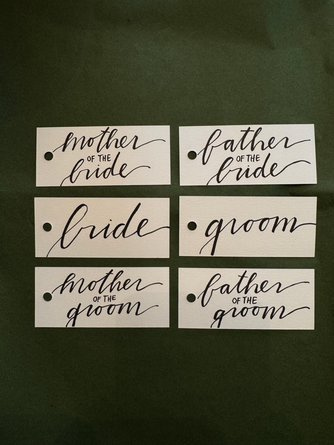 Handlettered Calligraphy Gift Tags: Chiffon Ribbon Place Cards ...