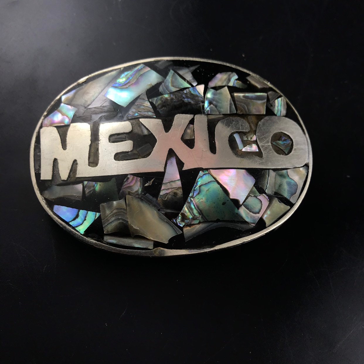 Vintage Mexico Shell Inlay Belt Buckle. Western Buckle. Cowboy | Etsy