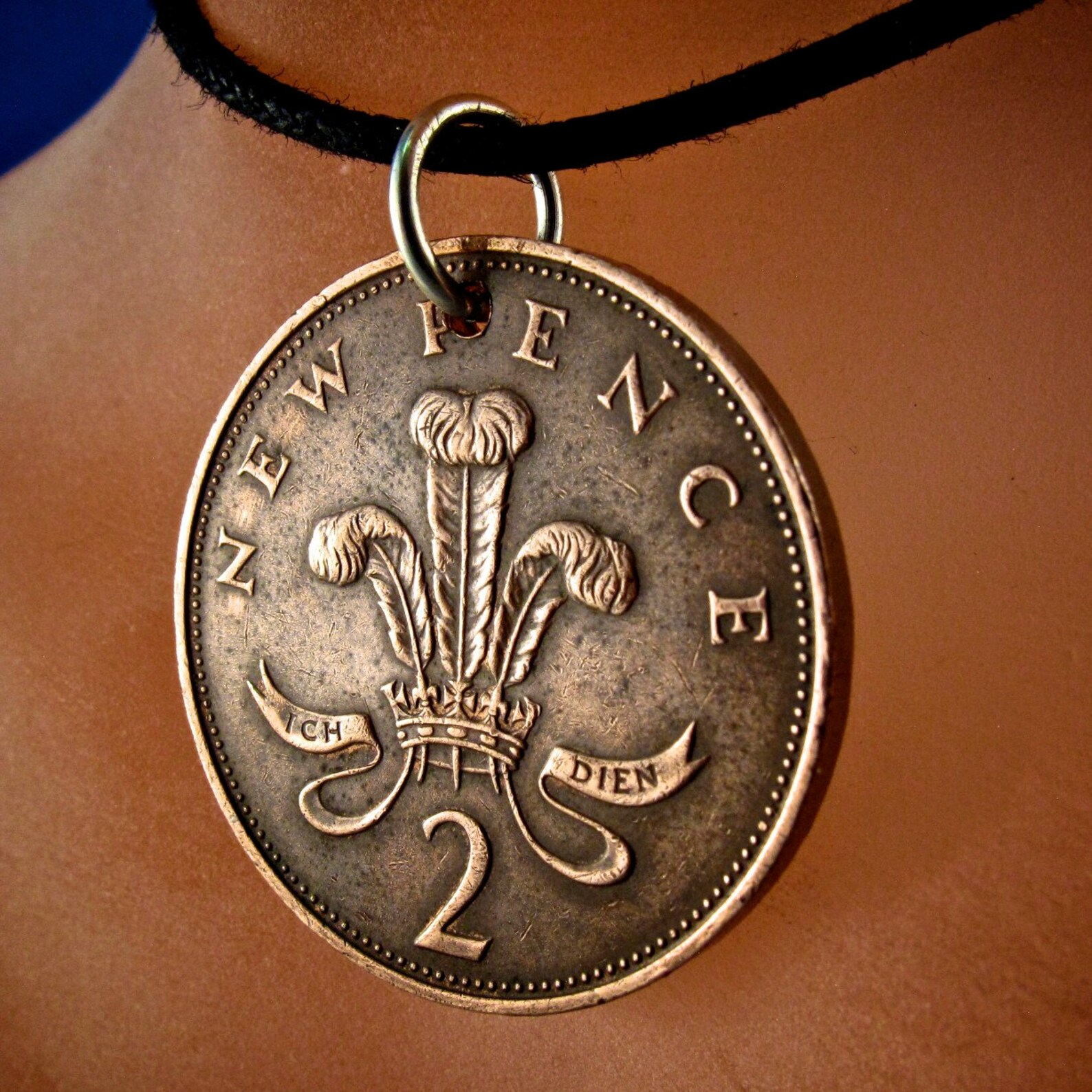 UK Tuppence Necklace. ENGLAND Coin Jewelry. Coin Necklace. Pence No ...