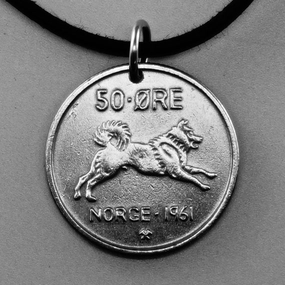 Dog Necklace. Norway Coin Necklace. Norway Charm. Norwegian | Etsy