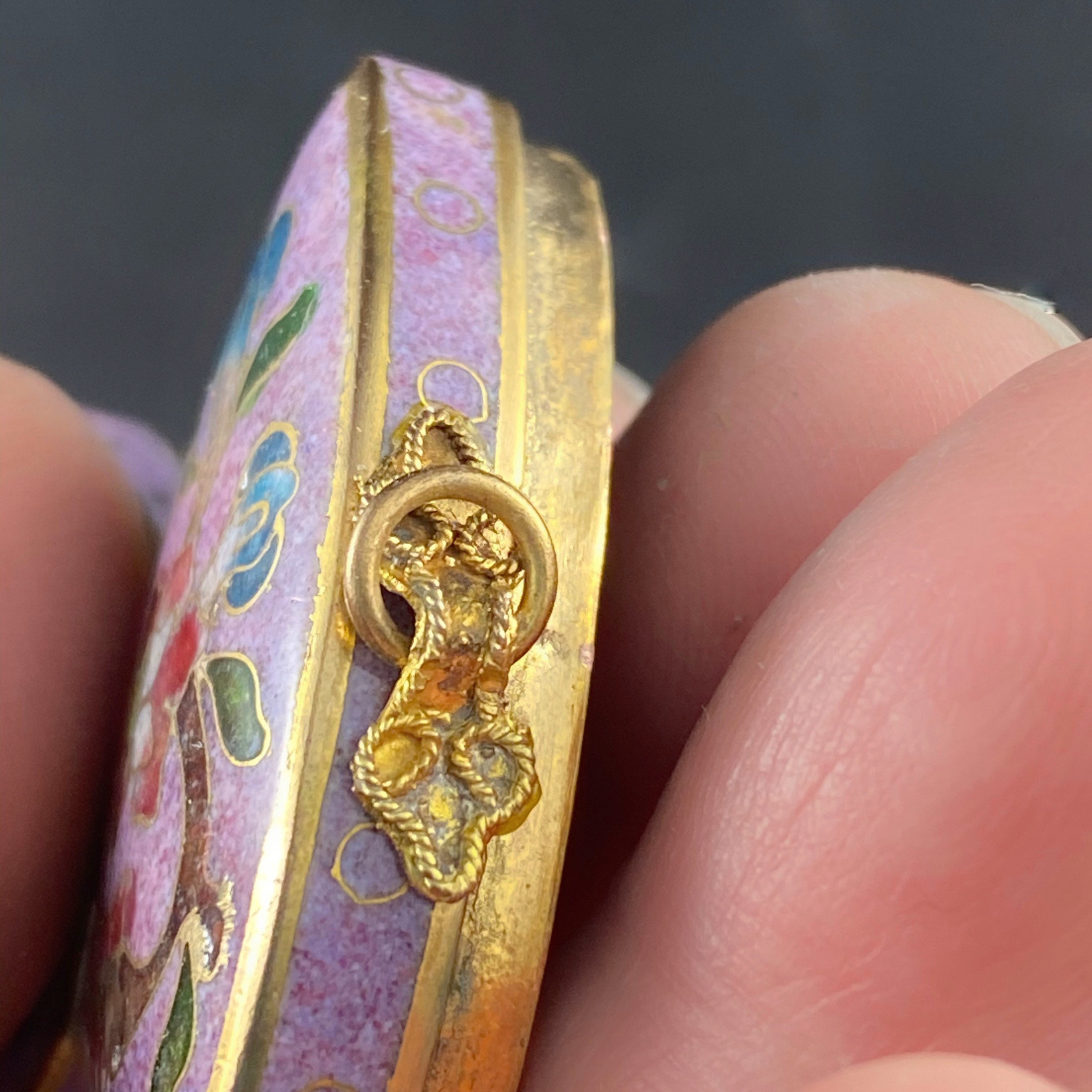 Vintage Chinese cloisonné locket pendant. asian enamel | Etsy