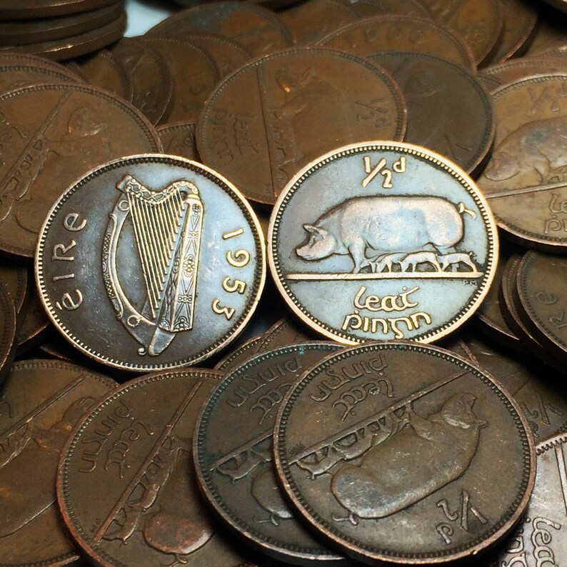 Good Luck IRISH COIN Necklace Ireland Pig Celtic Sow Pendant - Etsy