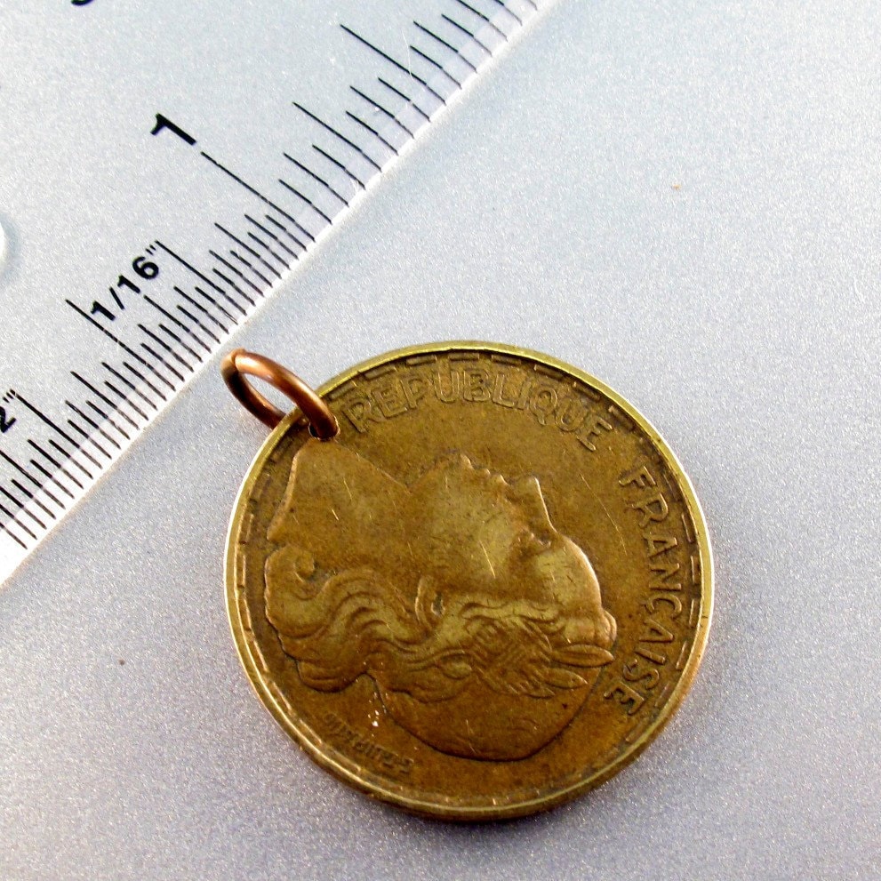 France Necklace . French Coin Jewelry. Franc Liberate Egalite ...