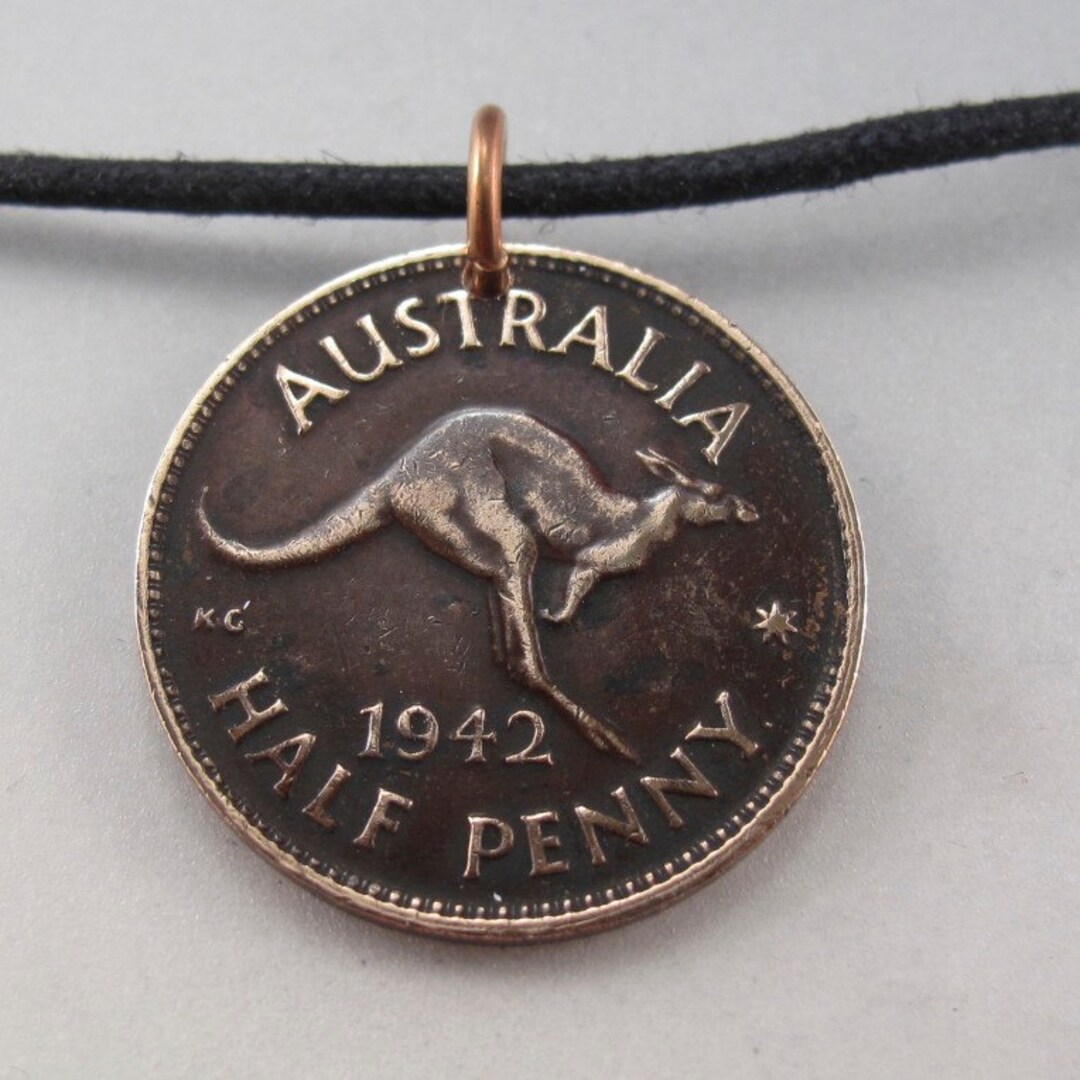 AUSTRALIAN Pendant. Australia Coin Jewelry. HALF PENNY Australia ...