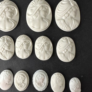 30 Porcelain Bisque Cameos for Jewelry Paint Your Own, Dollhouse ...