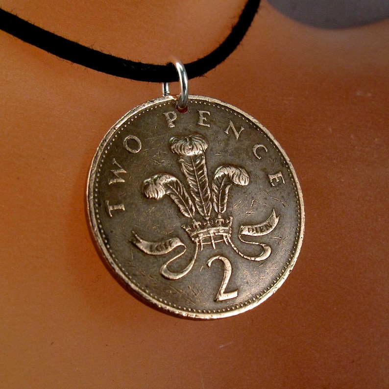 England COIN Necklace | Tuppence Charm | Tuppenny | Uk Pence Necklace ...