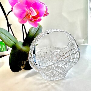Antique Cut Crystal Basket Wedding Basket Glass Handled Flower Basket ...