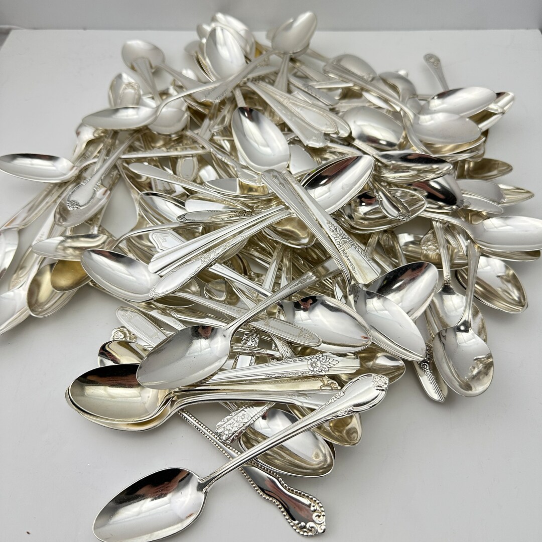 Mismatched Teaspoons Vintage Silverplate Spoons Silverware Orphan Tea ...
