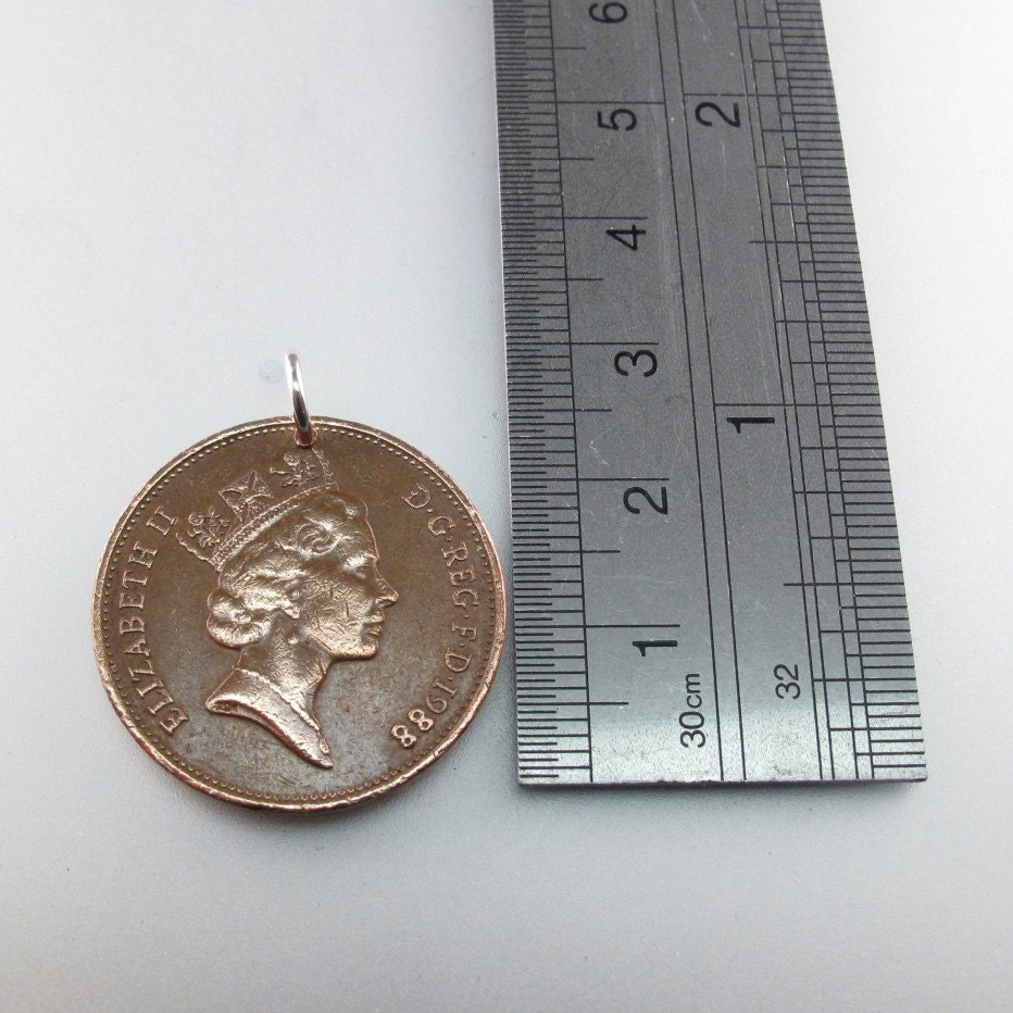 England COIN Necklace | Tuppence Charm | Tuppenny | Uk Pence Necklace ...