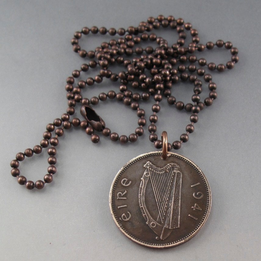 IRELAND Coin Necklace Jewelry. Irish Pig Pendant . Piglet. Year of the ...