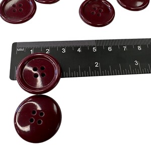 Burgundy Buttons 4 Hole - 1 Inch Size - 25mm Large Coat Jacket Buttons ...