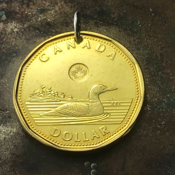 Canada LOON NECKLACE. Loon Coin. mens coin pendant. Canada | Etsy
