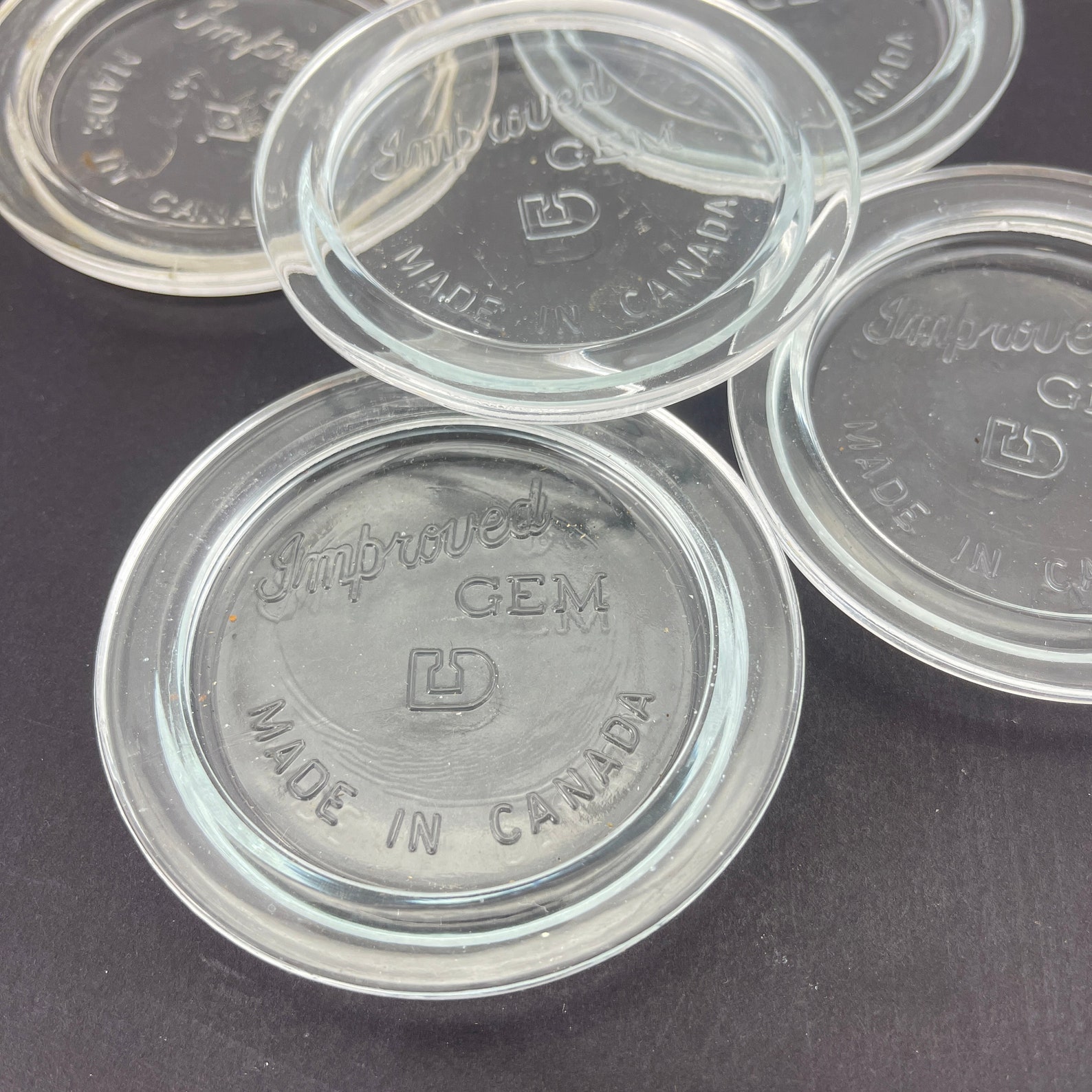 Vintage Improved Gem Glass Canning Jar Lids Inserts for Canning Jars ...