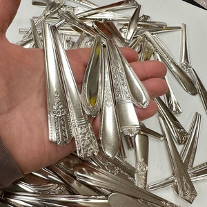 Flatware Spoon Ends - Silverplate Spoon Handles Crafting Spoon Jewelry ...
