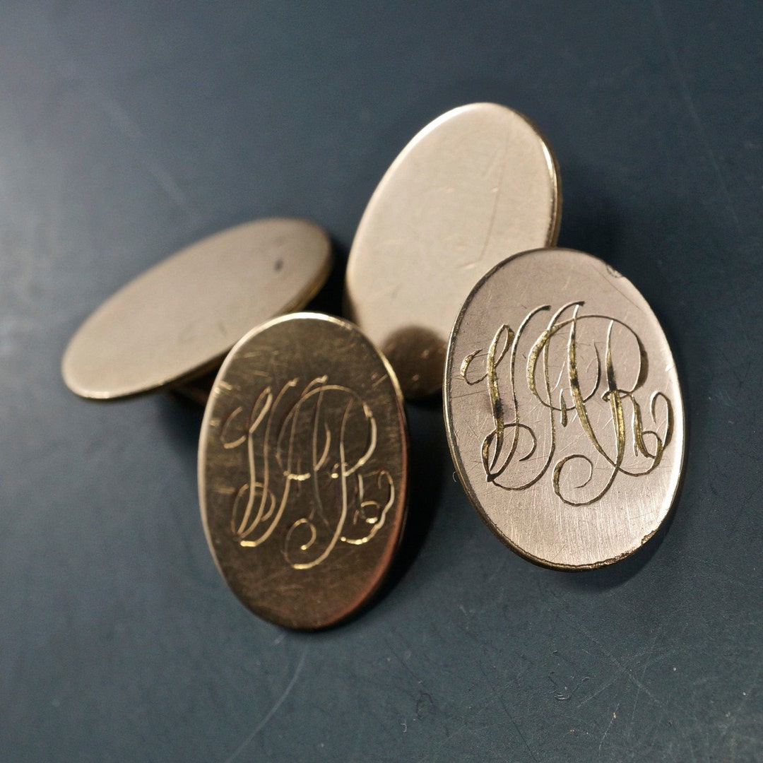 R Monogram CUFF LINKS. Antique Gold Cuff Links Edwardian. No.001403 - Etsy