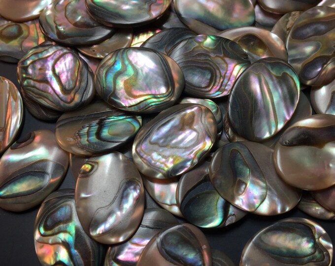 10 Abalone Cabs 13x18mm. Shell Cabs. Abalone Ovals. Flat - Etsy