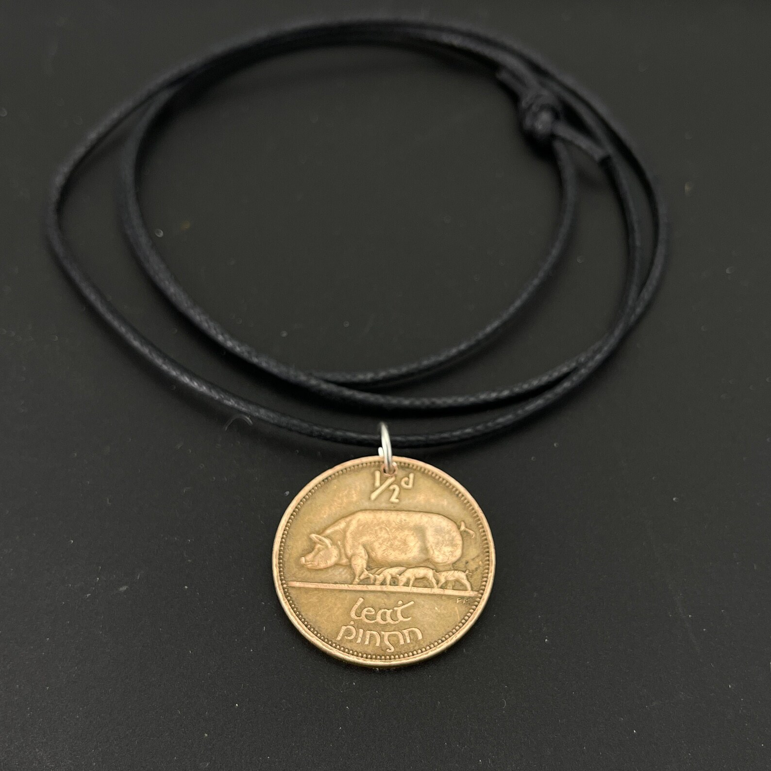 IRELAND COIN Necklace | Pig Pendant Eire Sow Celtic Harp | Gaelic ...