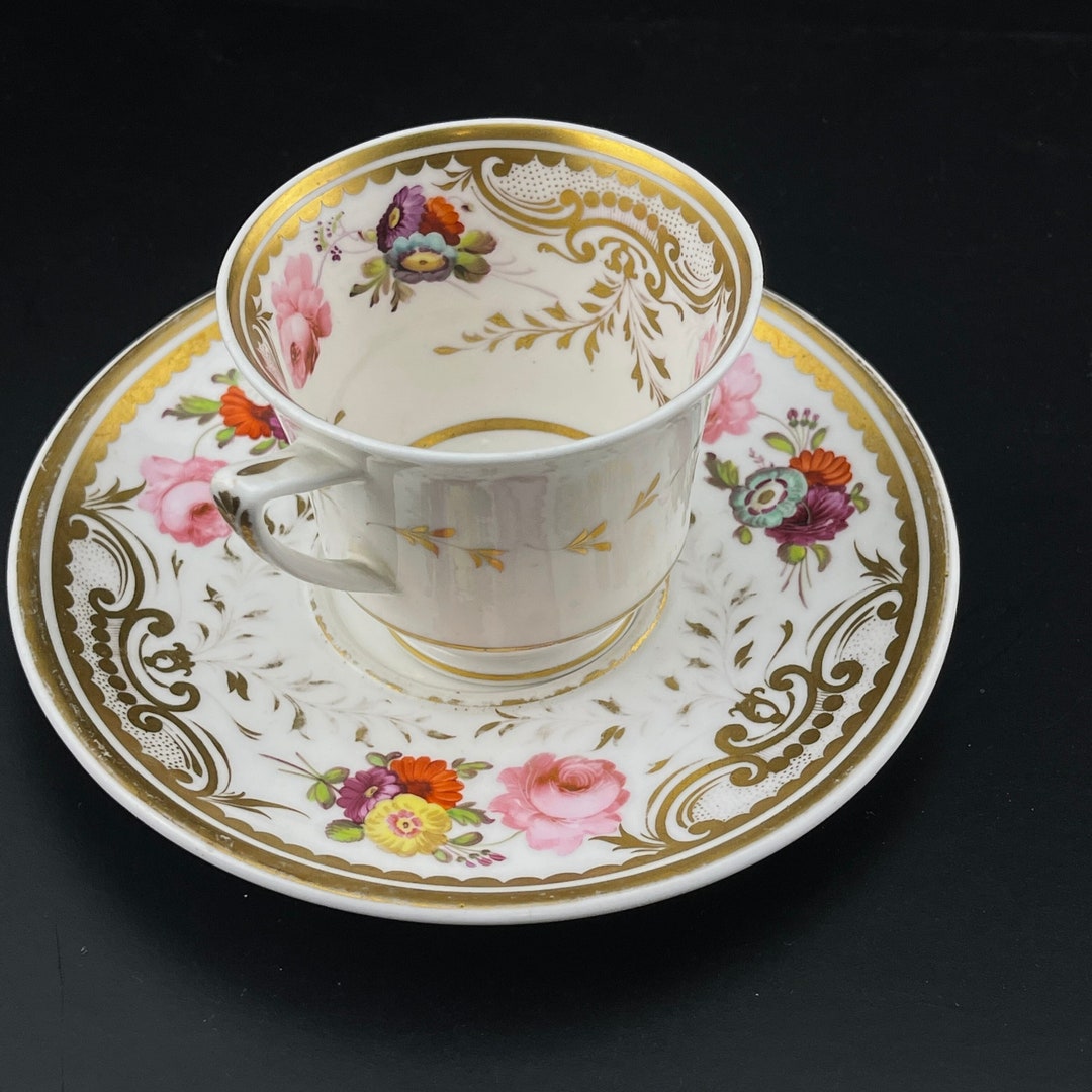 19c H & R Daniel Teacup and Saucer Pattern 3863 - Antique English ...