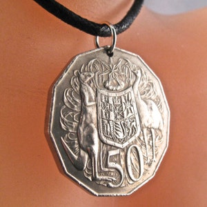 Kangaroo Necklace - Emu Necklace - AUSTRALIA NECKLACE - Australian Coin ...
