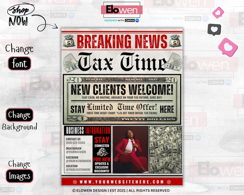 Tax Season Flyers, Tax Training Course Flyers, Tax Training Social ...