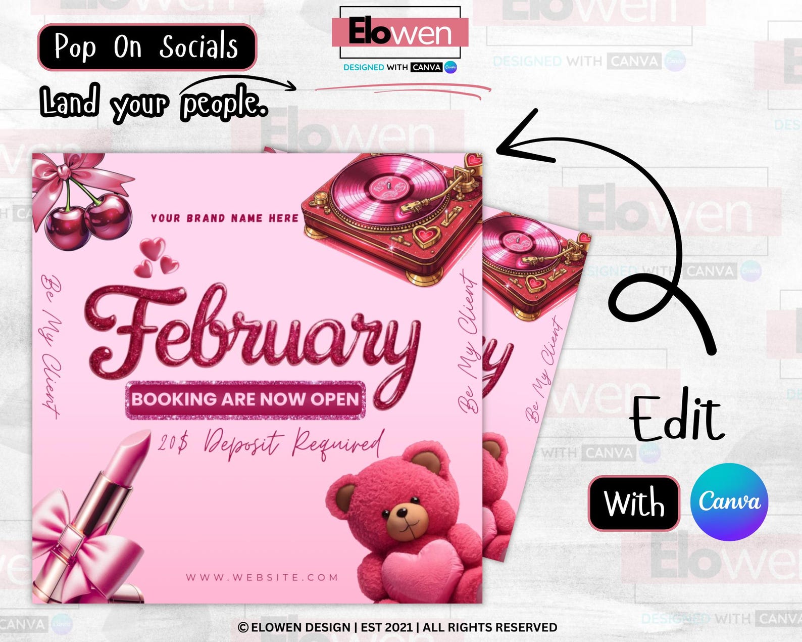 February Booking Flyer, Valentines Day Booking Flyer, February Books ...