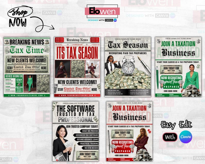 Tax Season Flyers, Tax Training Course Flyers, Tax Training Social ...