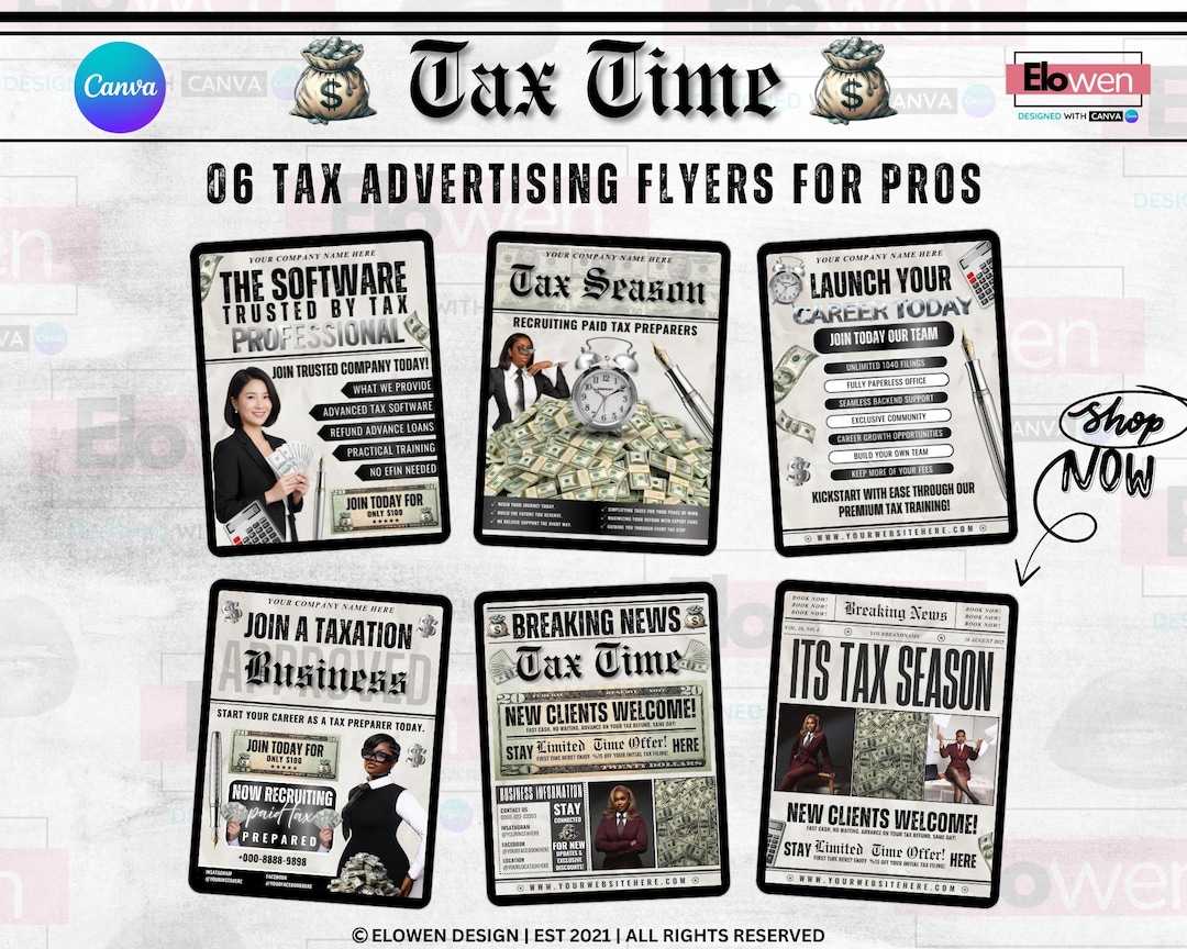 Tax Prep Bundle, Tax Prep Flyer, Tax Prep Instagram, Tax Flyer Template ...