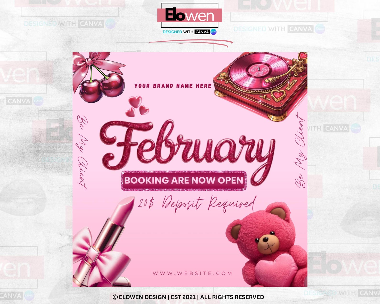 February Booking Flyer, Valentines Day Booking Flyer, February Books ...
