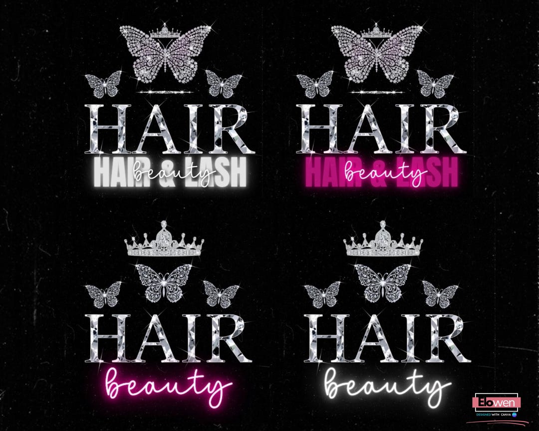 Pink Logo, Silver Logo, Beauty Logo, Corjl Logo, Editable Logo, DIY ...