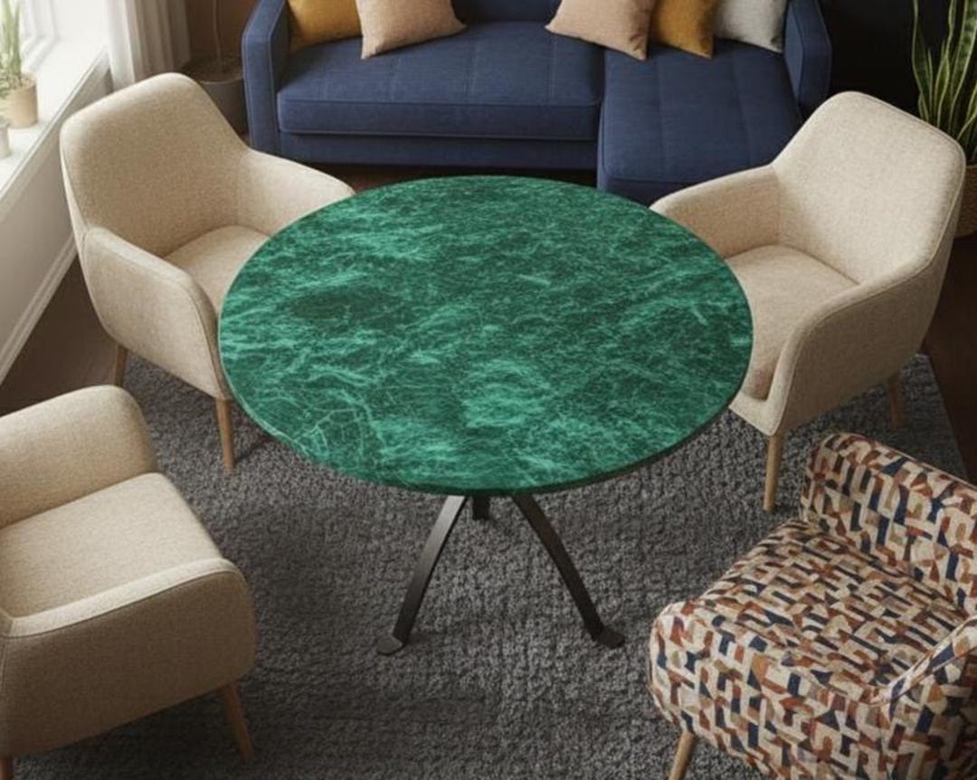 Luxury Round Green Malachite-round Coffee Table – Modern Living Room ...