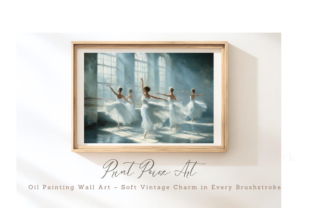 Ballerina Art Print | Vintage Ballet Studio Painting (digital Download ...