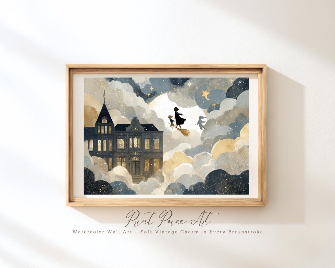 Peter Pan Inspired Moonlight Fairy Print – Gothic Fantasy Home Decor ...